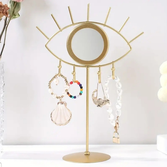 Jewelry | Gold Mirrored Evil Eye Jewelry Organizer Stand | Poshmark